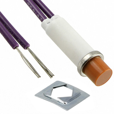 Incandescent Panel Mount Indicator Amber .310″ Hi-Dome 12V Wire Leads for sale