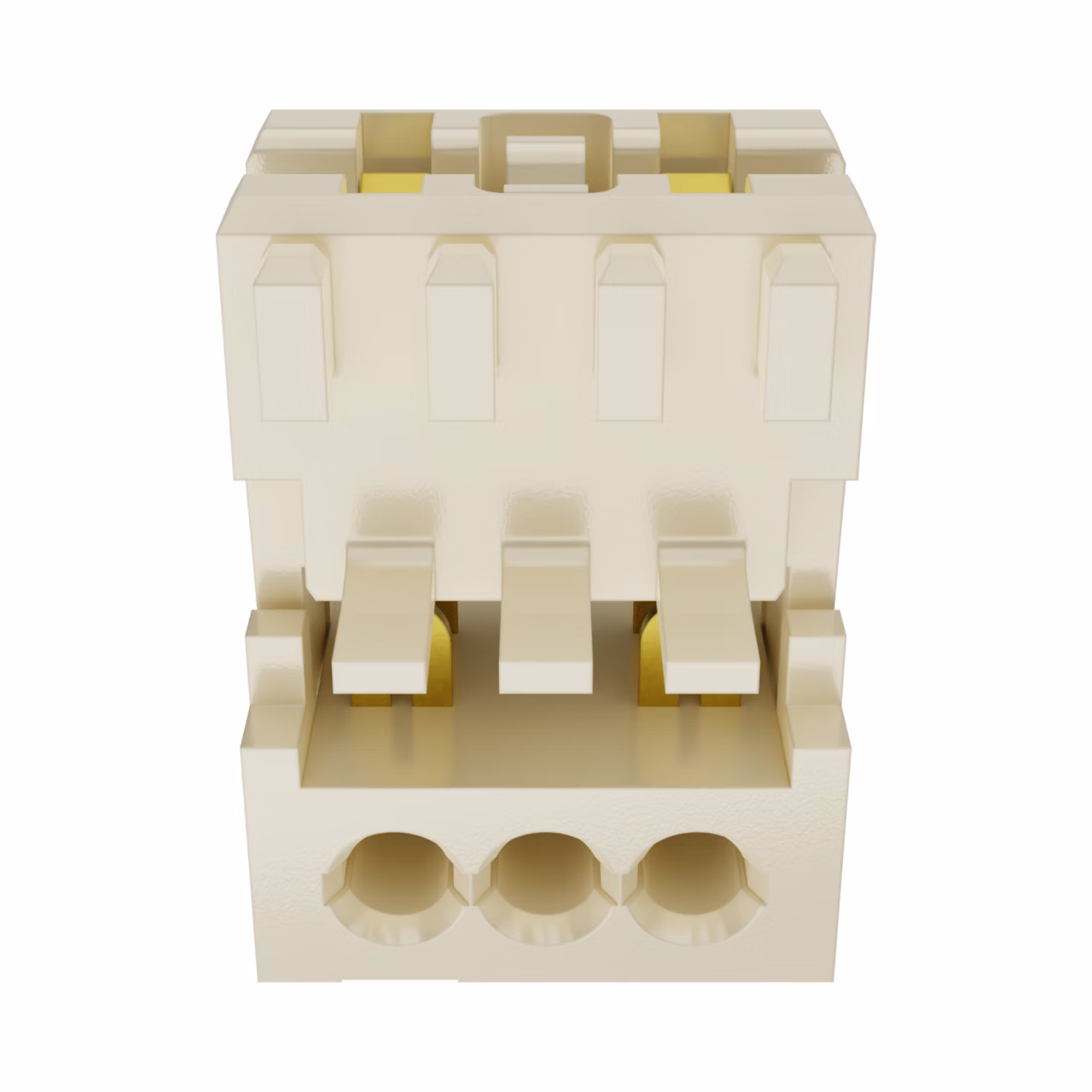 Appli-Mate RAST 2.5 Connector, 2.50mm Pitch, Female, 3 Circuits, No Position Keys Removed, Circuit 2 Voided, Latch at Circuit 2, Open Endwalls, Gold Plating for sale