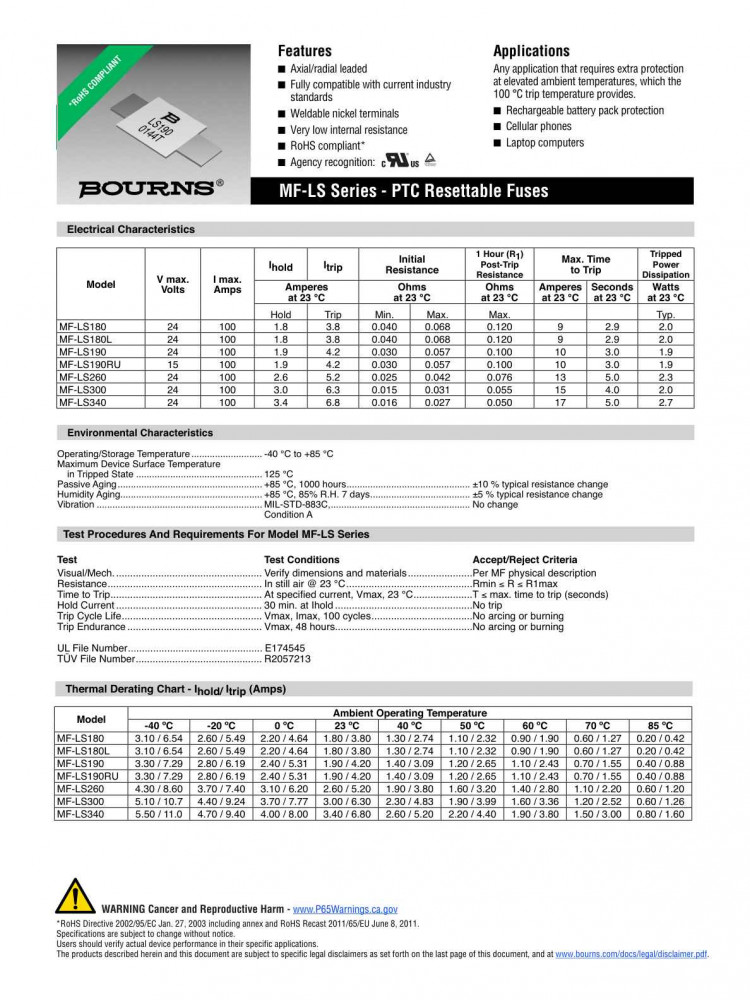 MF-LS series datasheet page 1