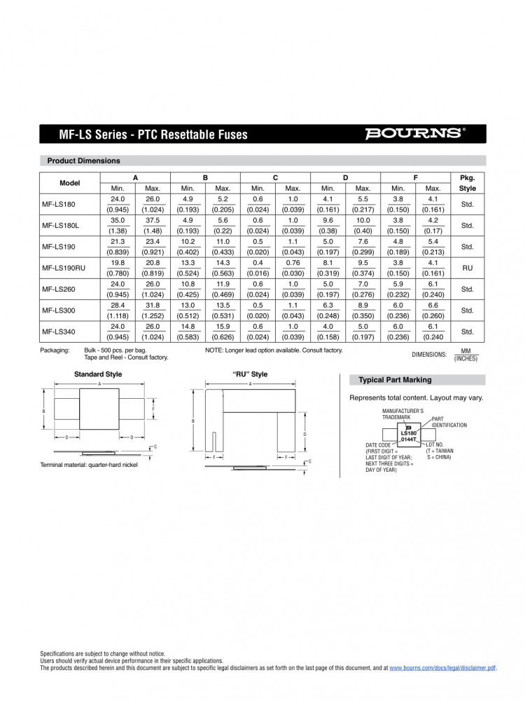 MF-LS series datasheet page 2
