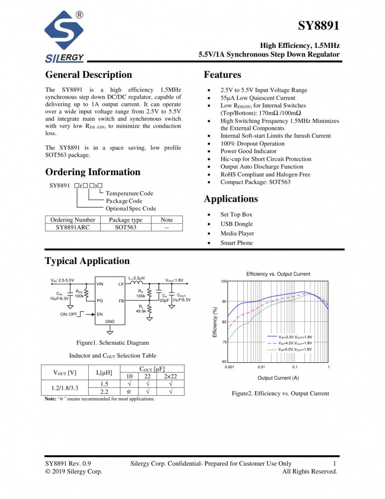 SY8891ARC datasheet page 1