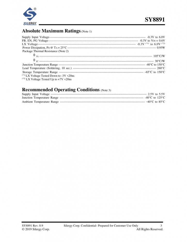 SY8891ARC datasheet page 3