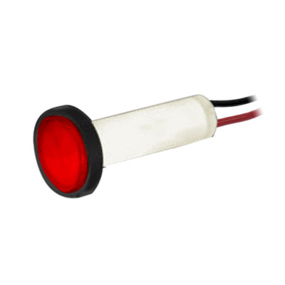 LED Panel Mount Indicator Red .250″ Flush 5V Wire Leads for sale