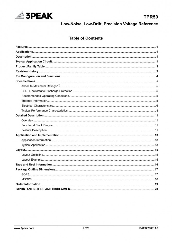 TPR50 datasheet page 2