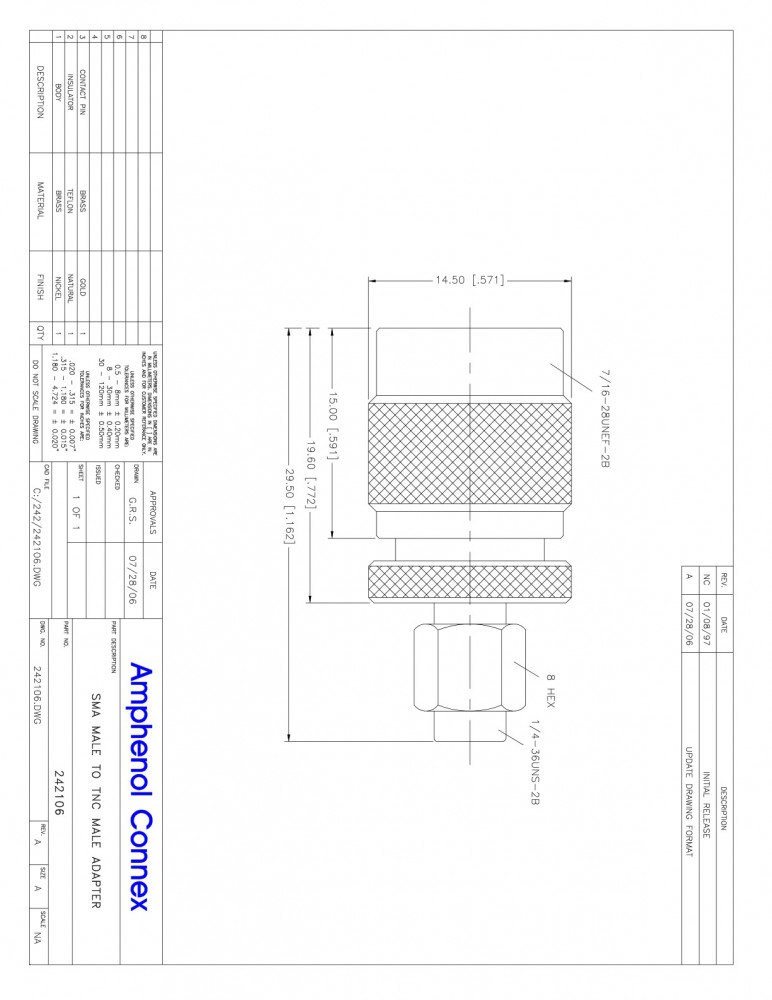 Amphenol 242106 technical drawing