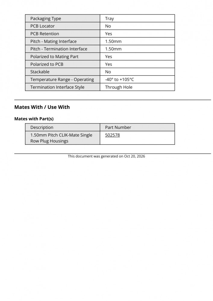 MOLEX 5031591111 technical document page 3