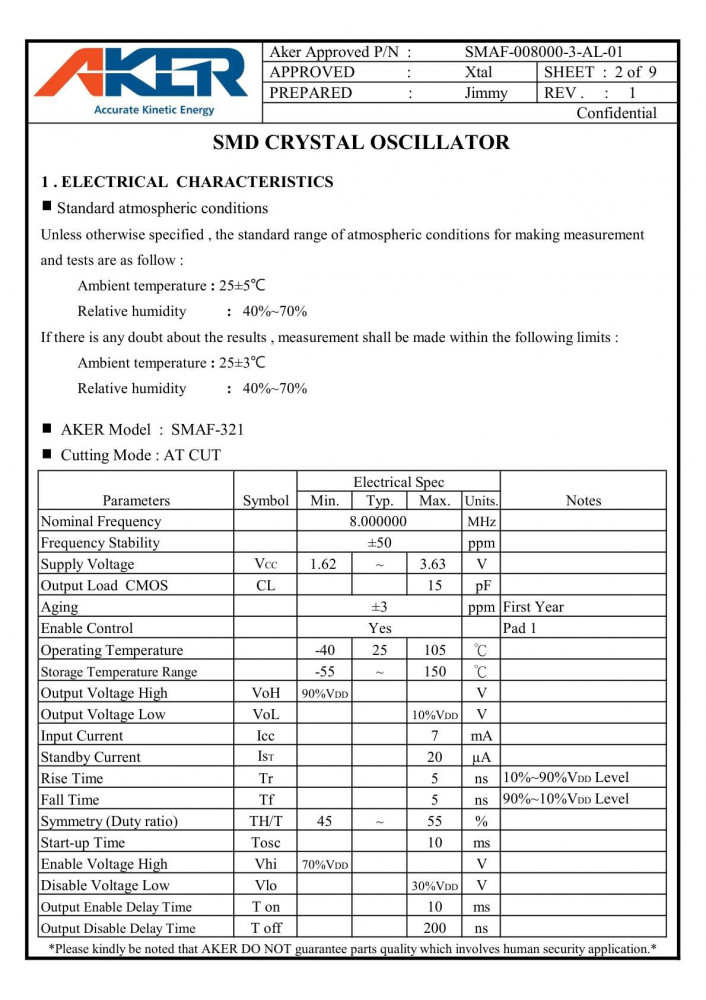 AKER SMAF-008000-3-AL-01 approval sheet page 3