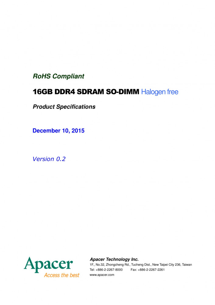 Product document page 1