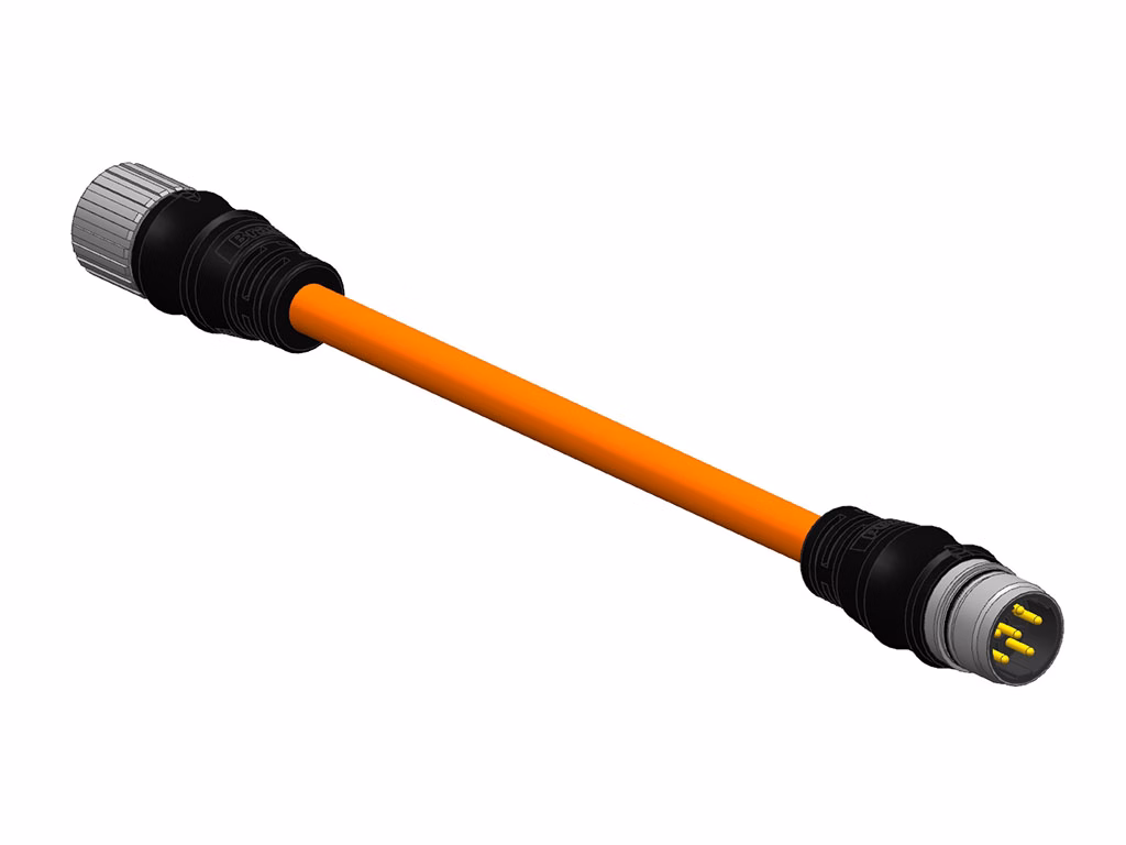 T1 Industrial Single-Pair Ethernet (SPE) M12 Field Attachable Connector, 2 Poles, Straight, Male, Cable Diameter 6.30mm