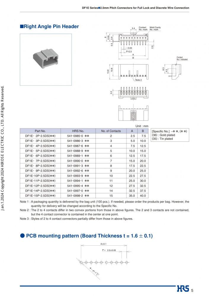 HRS DF1E datasheet page 5