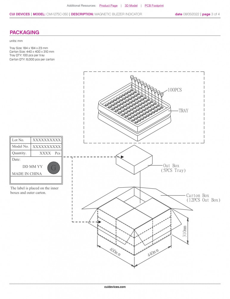 CMI-1275C-050 technical document page 3