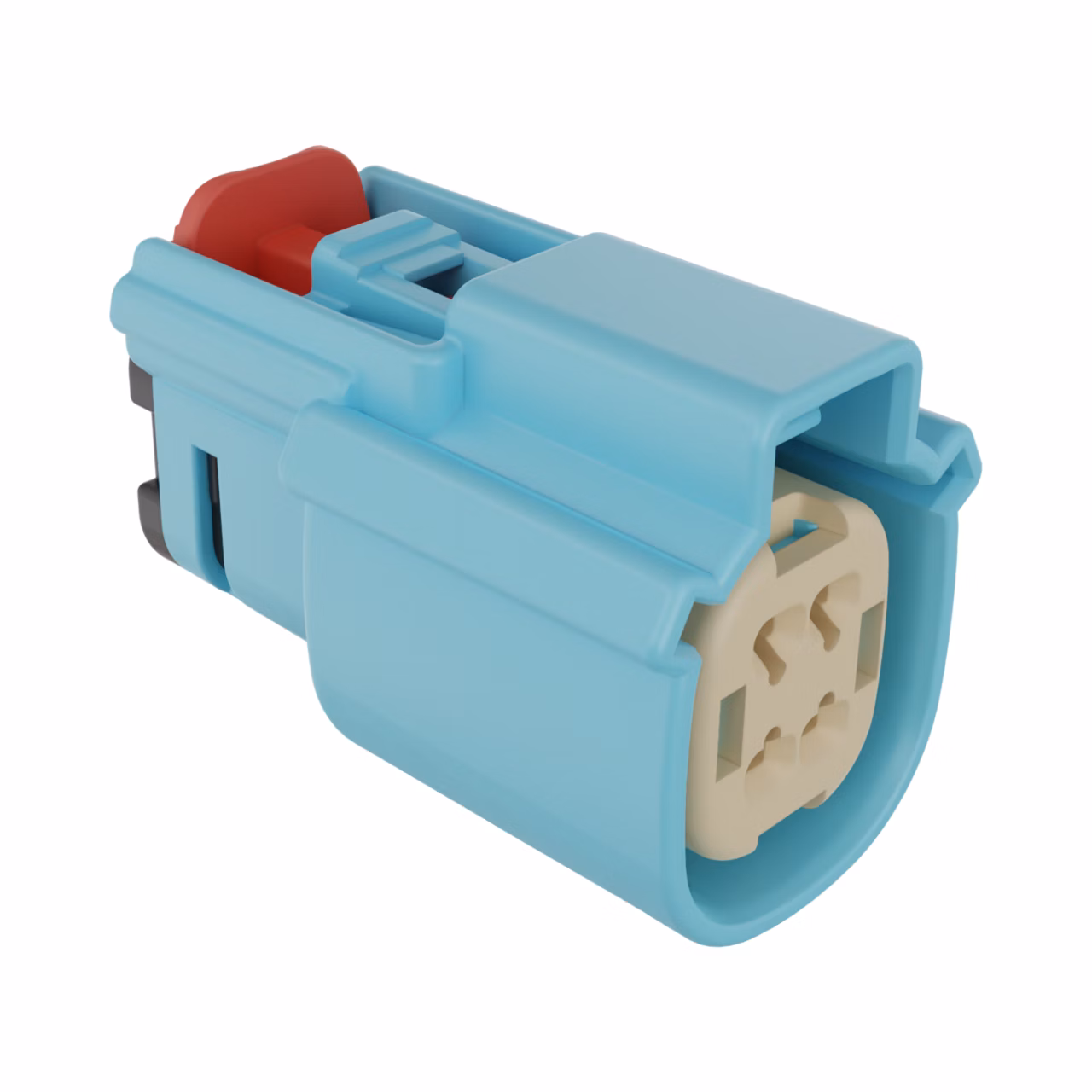 MX150 Mid-Voltage Mat-Sealed Female Connector Assembly, Dual Row, 4 Circuits, 48V, Keying Option A, with Connector Position Assurance, Light Blue for sale