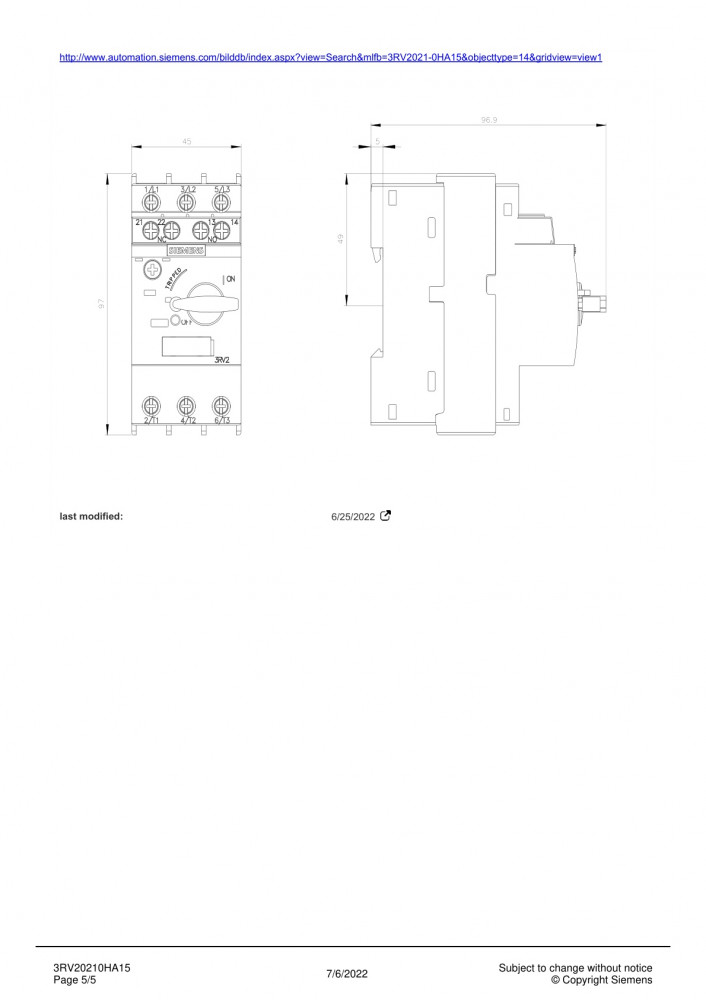 3RV20210HA15 datasheet page 5