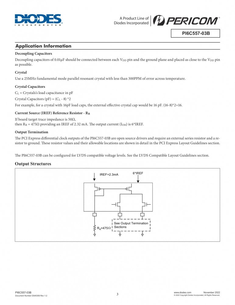 PI6C557-03BQE datasheet page 3