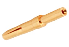 Heavy-Duty Turned Crimp Contact for 5A D-Sub Inserts and Modules, Female,  Gold (Au) Plated Copper Alloy, 0.14-0.35mm² (26-22 AWG), 100 per Bag