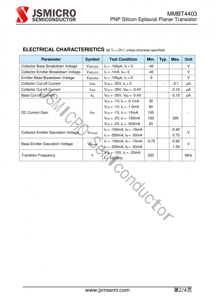 MMBT4403 datasheet page 2