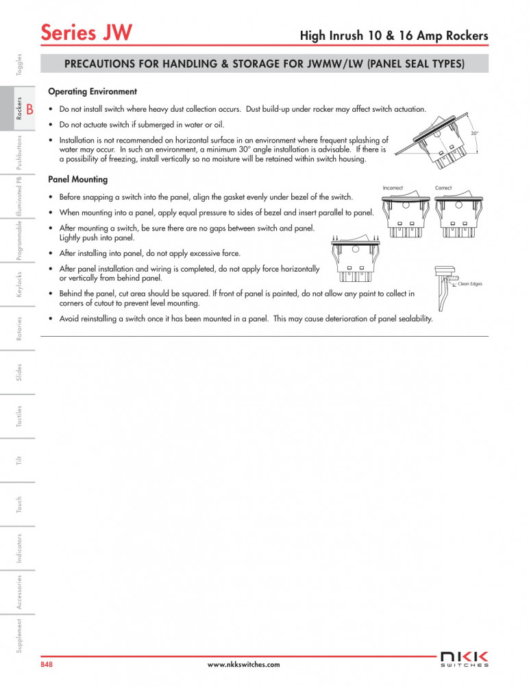 NKK JWL/JWM rocker switch document page 9