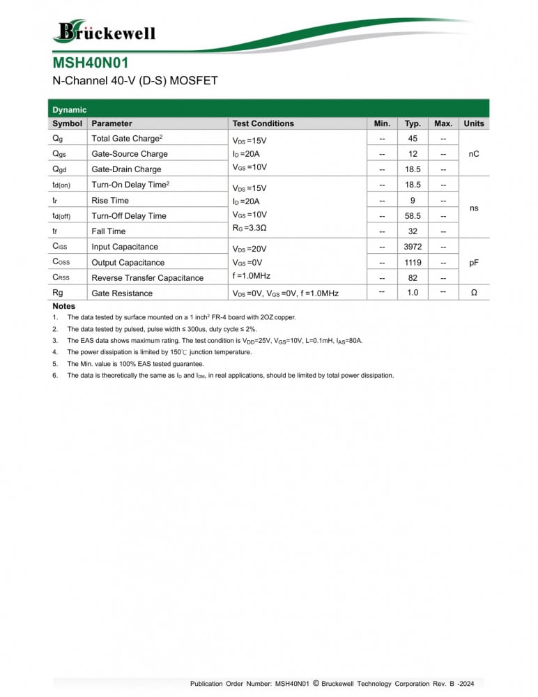 MSH40N01 datasheet page 3
