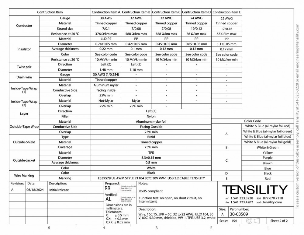 Tensility 30-03509 specification drawing, page 2
