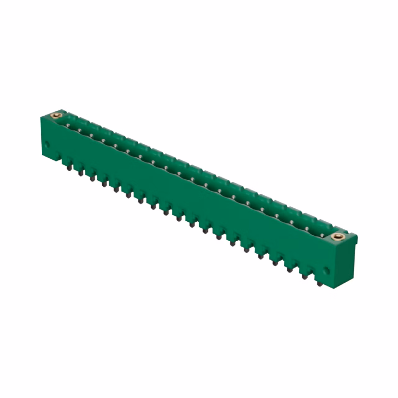 5.00mm Pitch Eurostyle Vertical PCB Header, with Threaded Retention Inserts, Green Housing, 20 Circuits for sale