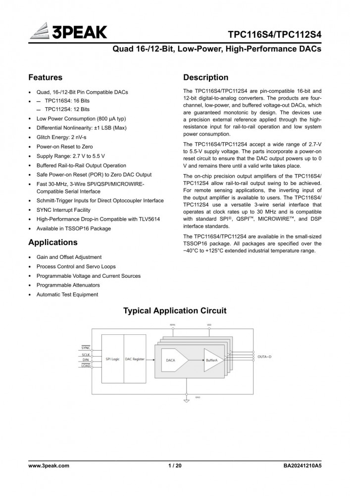 TPC112S4-TR datasheet page 1