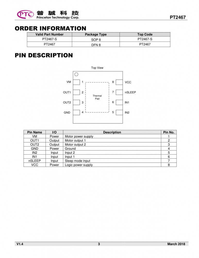 PT2467-S datasheet page 3