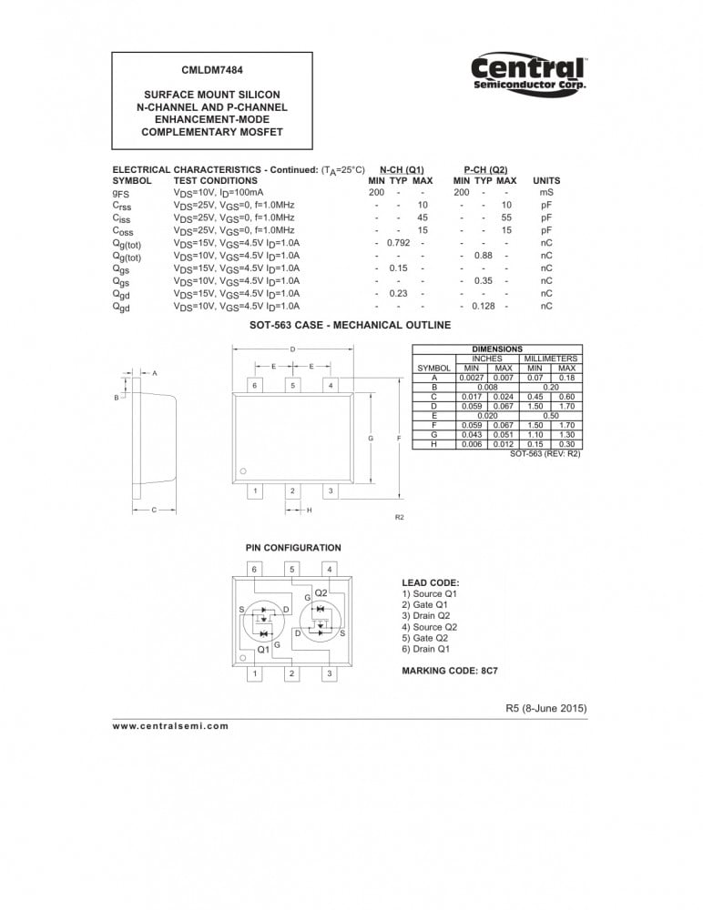 CMLDM7484 TR PBFREE datasheet page 2