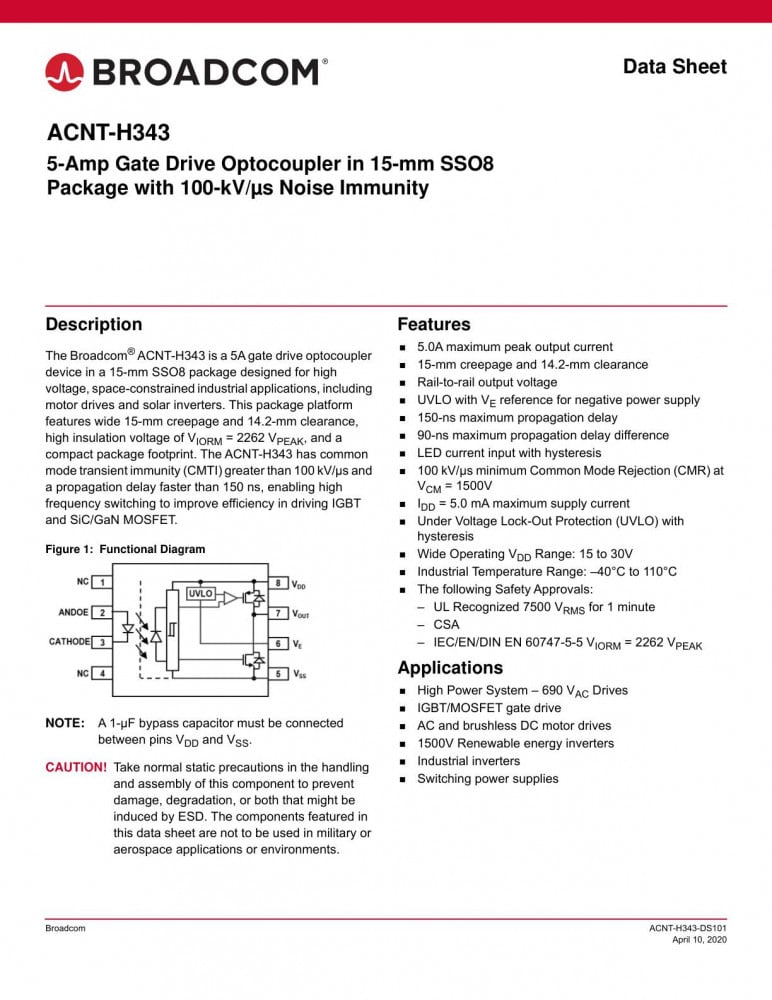 ACNT-H343 datasheet page 1