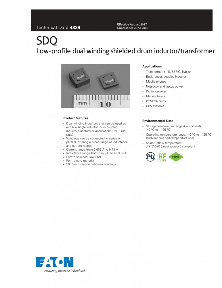EATON SDQ25-100-R document page 1