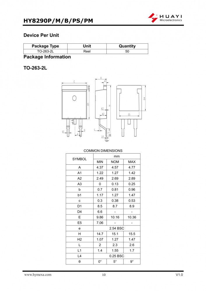 HY8290P datasheet page 10
