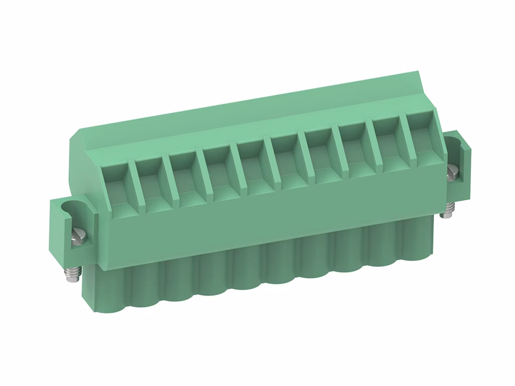 7.62mm Pitch Eurostyle Vertical Plug, Rear Wire Entry, with Retention Ends 5 Circuits