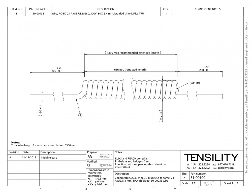 Tensility 31-00100 product drawing