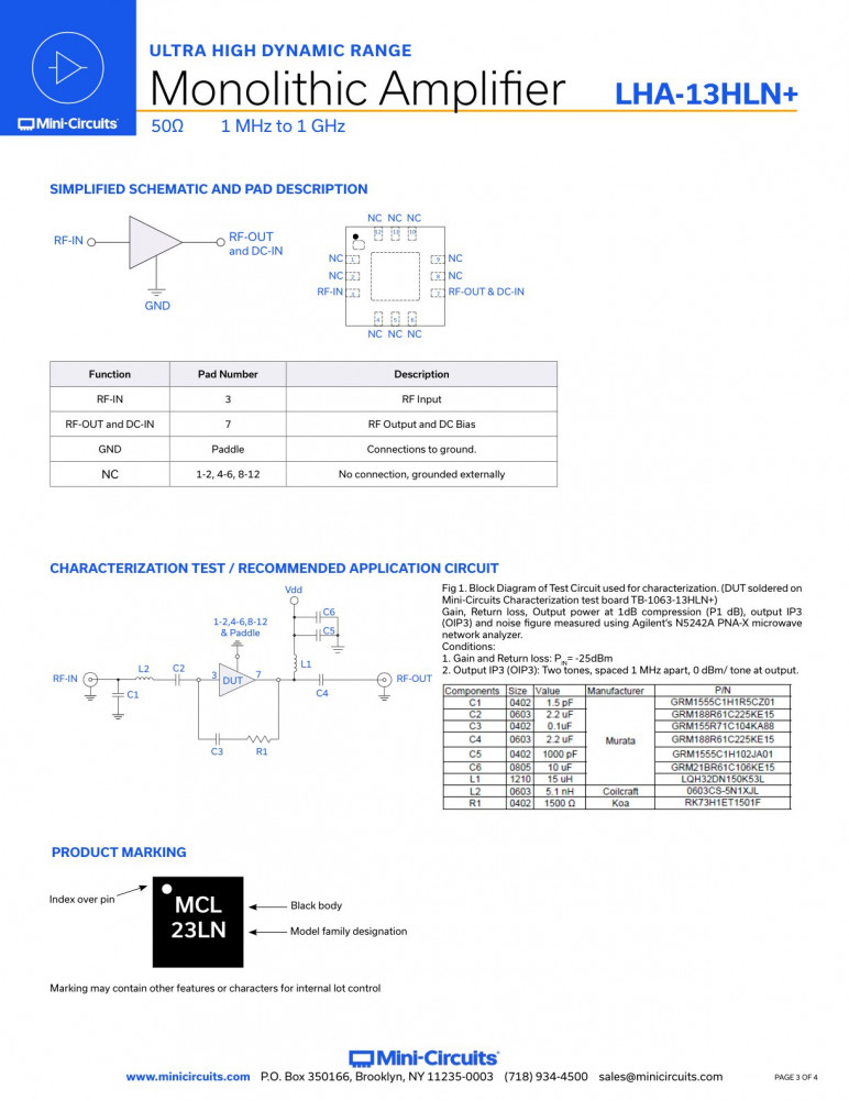 LHA-13HLN+ datasheet page 3