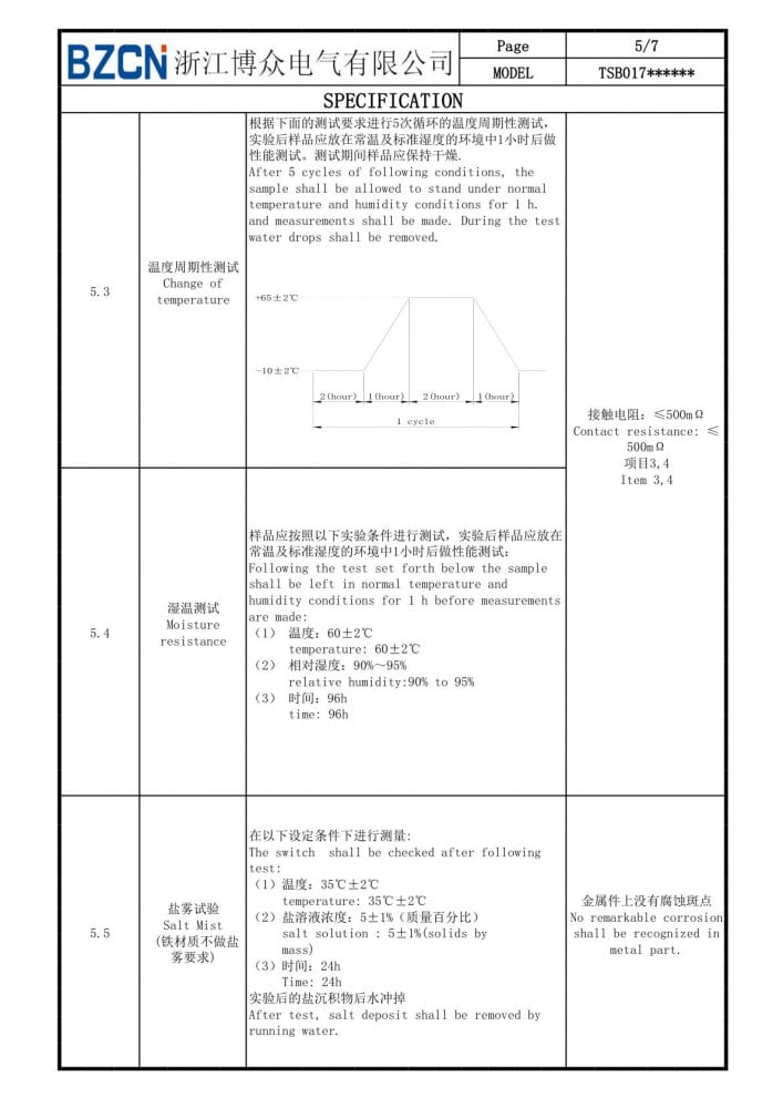 TSB017A3526B04 specification page 7