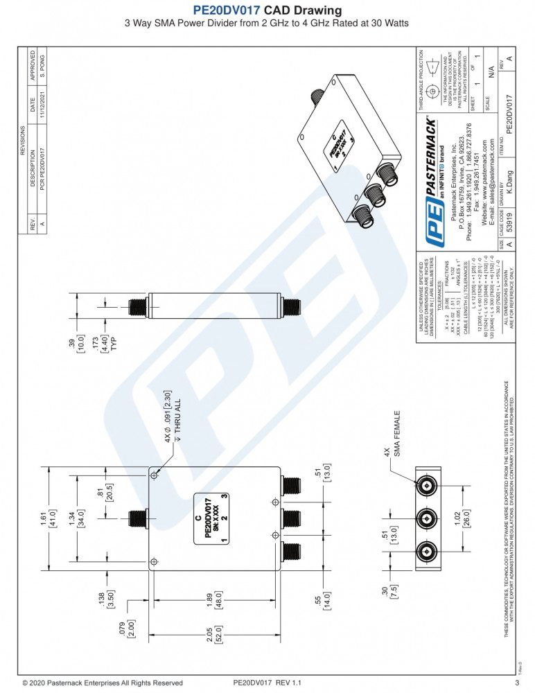 PE20DV017 technical document page 3