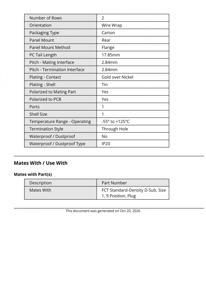 Technical document page 3 for MOLEX 1731090898