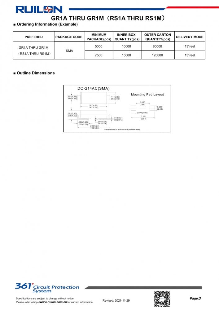 RUILON GR1D datasheet page 3