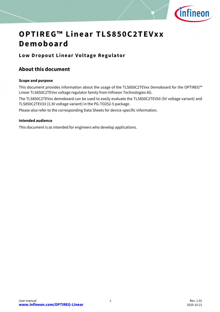 TLS850C2TEVxx demoboard document page 1