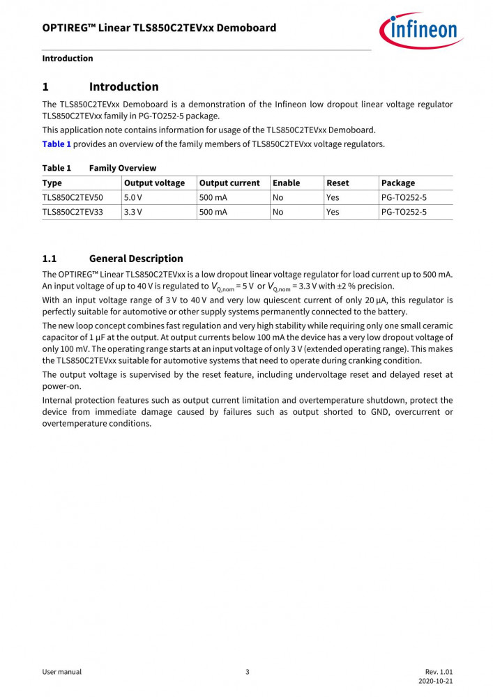 TLS850C2TEVxx demoboard document page 3