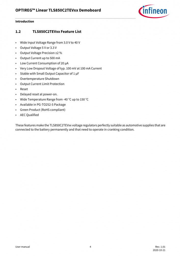 TLS850C2TEVxx demoboard document page 4