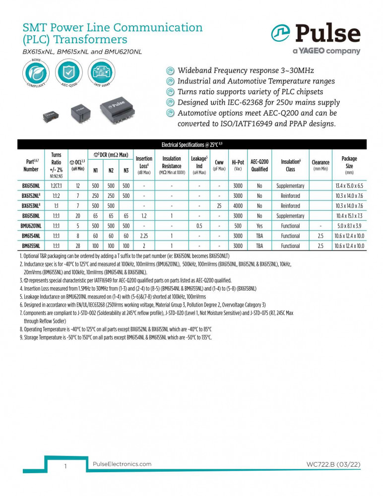 BX6158NL technical document page 1