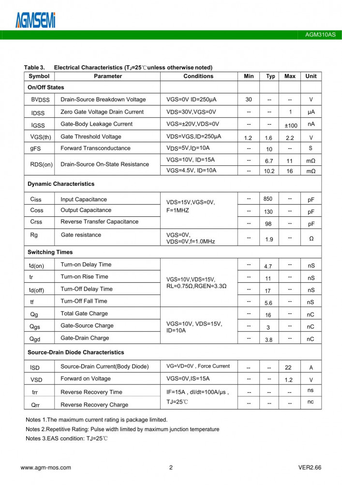 AGM310AS datasheet page 2