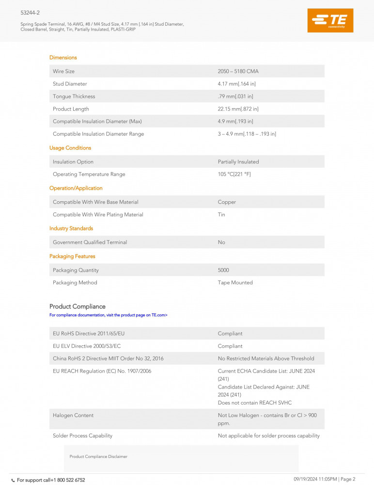 TE Connectivity 53244-2 technical document page 2