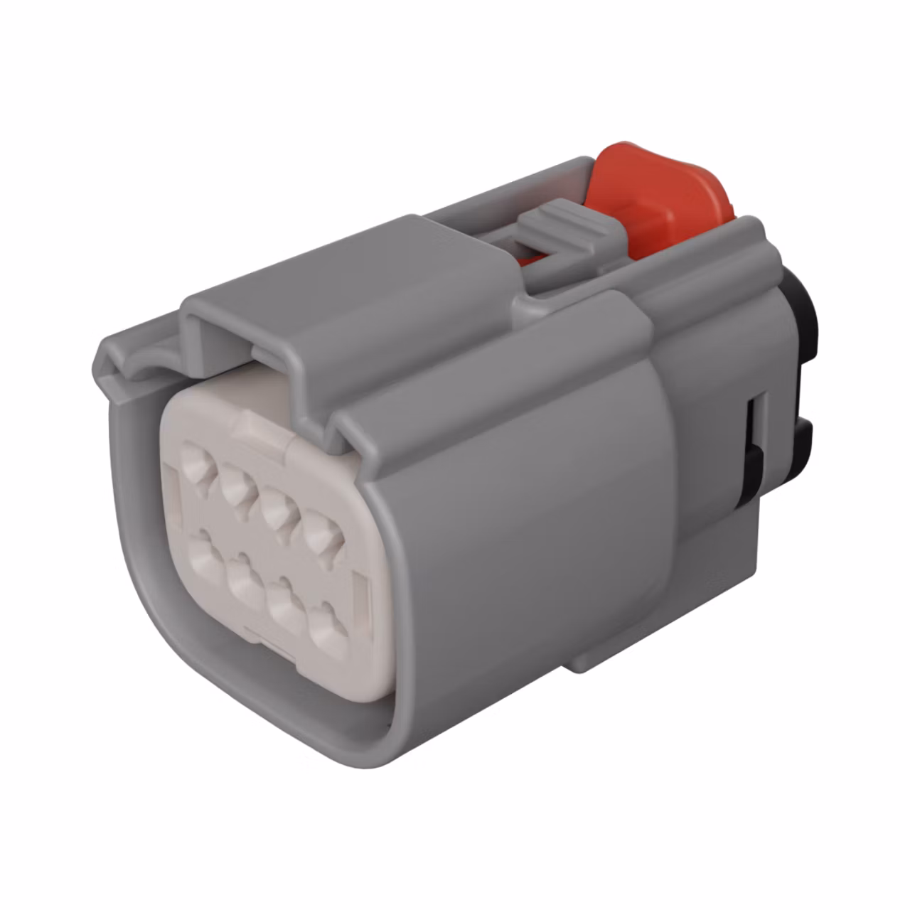 MX150 Mat-Sealed Female Connector Assembly, Dual Row, 8 Circuits, Keying Option B, with Connector Position Assurance, with Clip-Slot, Light Gray for sale