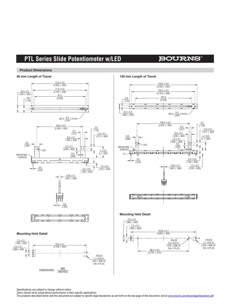 PTL series datasheet page 3