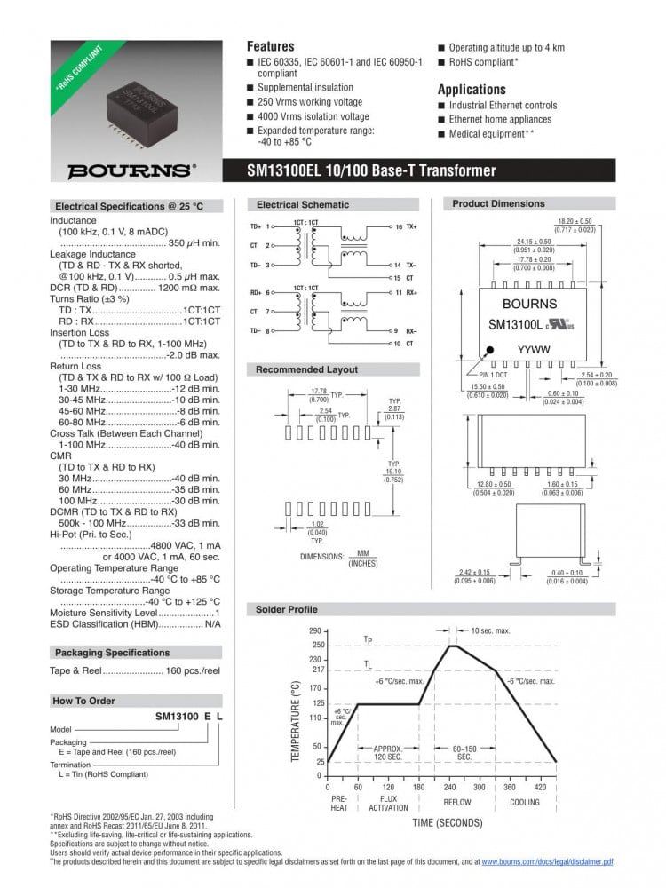 SM13100EL datasheet page 1