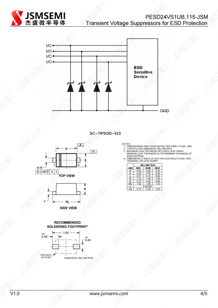 PESD24VS1UB,115-JSM datasheet page 4