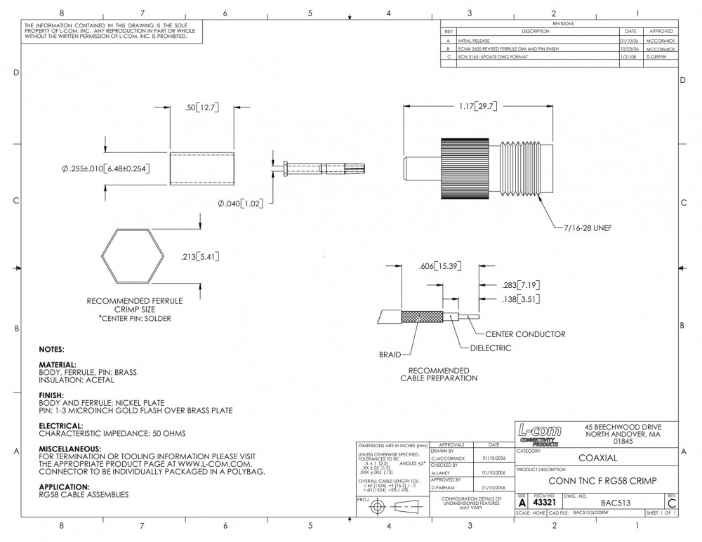 L-com BAC513 technical document preview