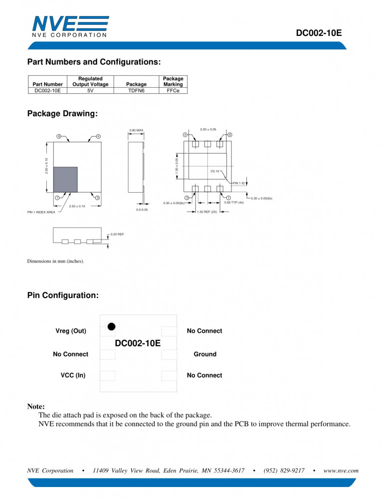 NVE DC002-10E datasheet page 2