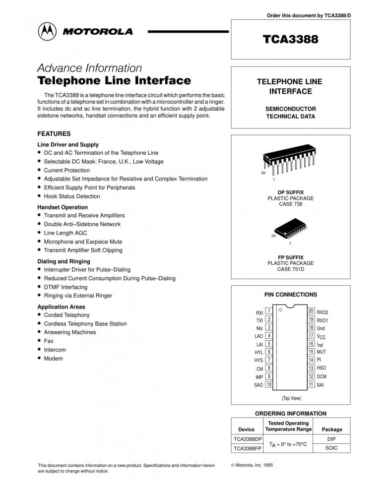 TCA3388 datasheet page 1